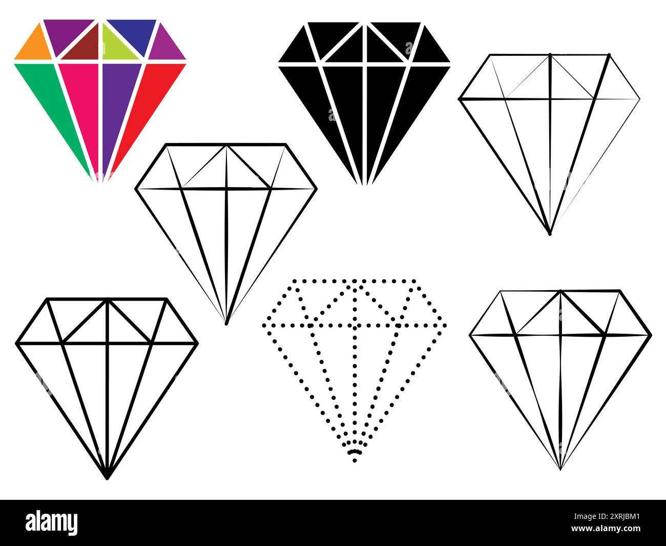 Linear Diamond Sign Vector Design Stock Vector Image & Art - Alamy