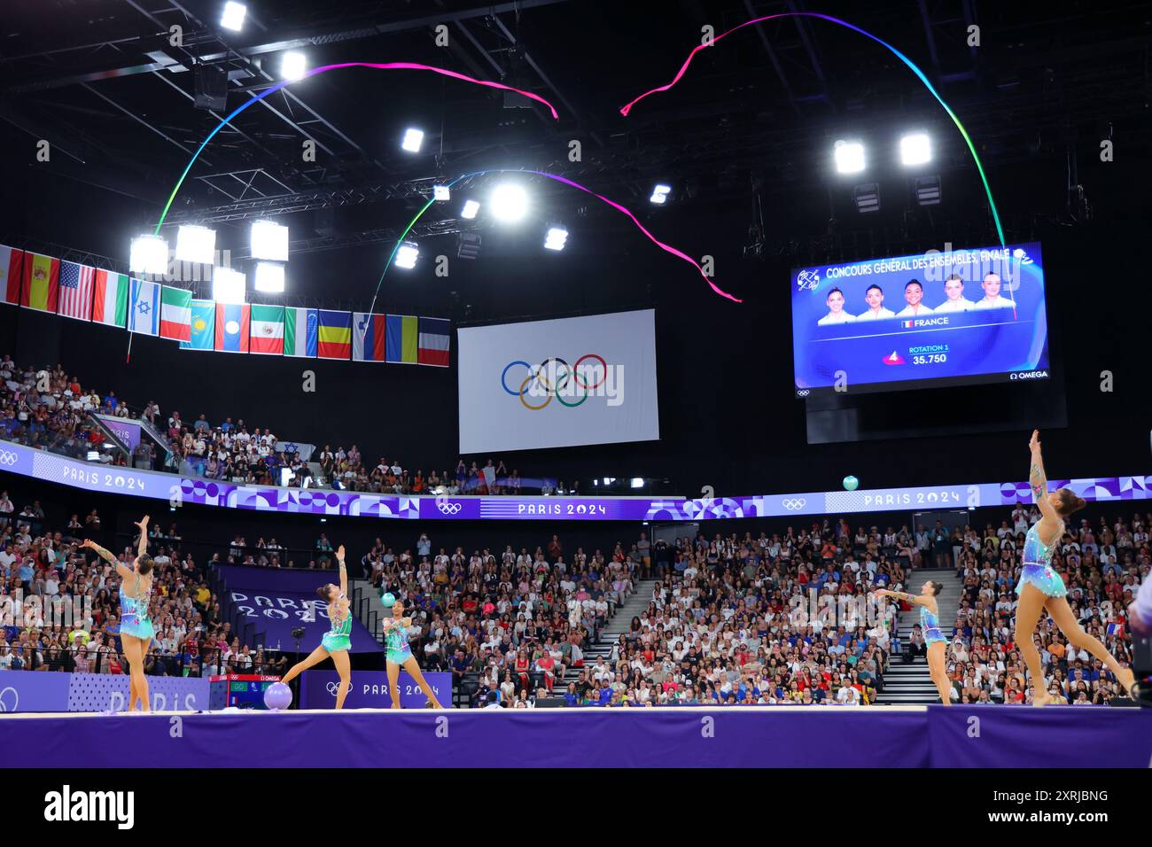 Paris, France. 10th Aug, 2024. France team group (FRA) Rhythmic ...