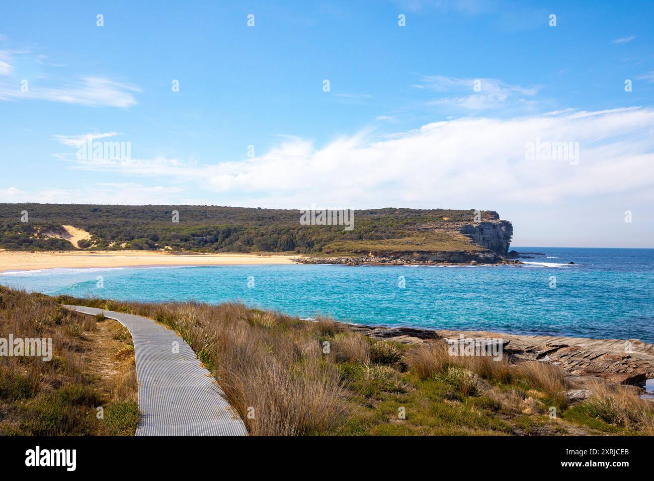 Royal National park in Sydney Australia, coastal path leading to Marley ...