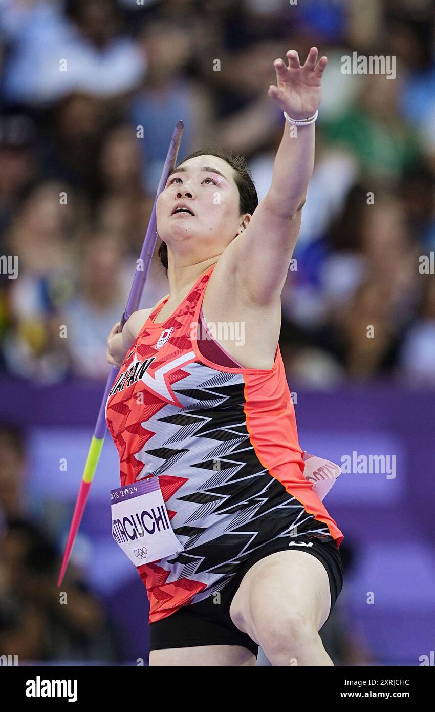 KITAGUCHI Haruka of Japan performs her first throw during the women's javelin throw final of the ...