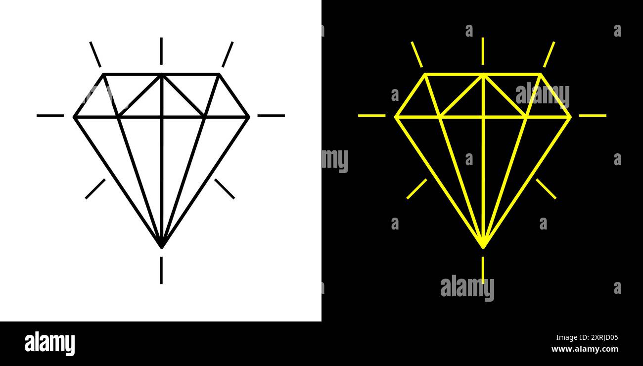 Linear Diamond Sign Vector Design Stock Vector Image & Art - Alamy