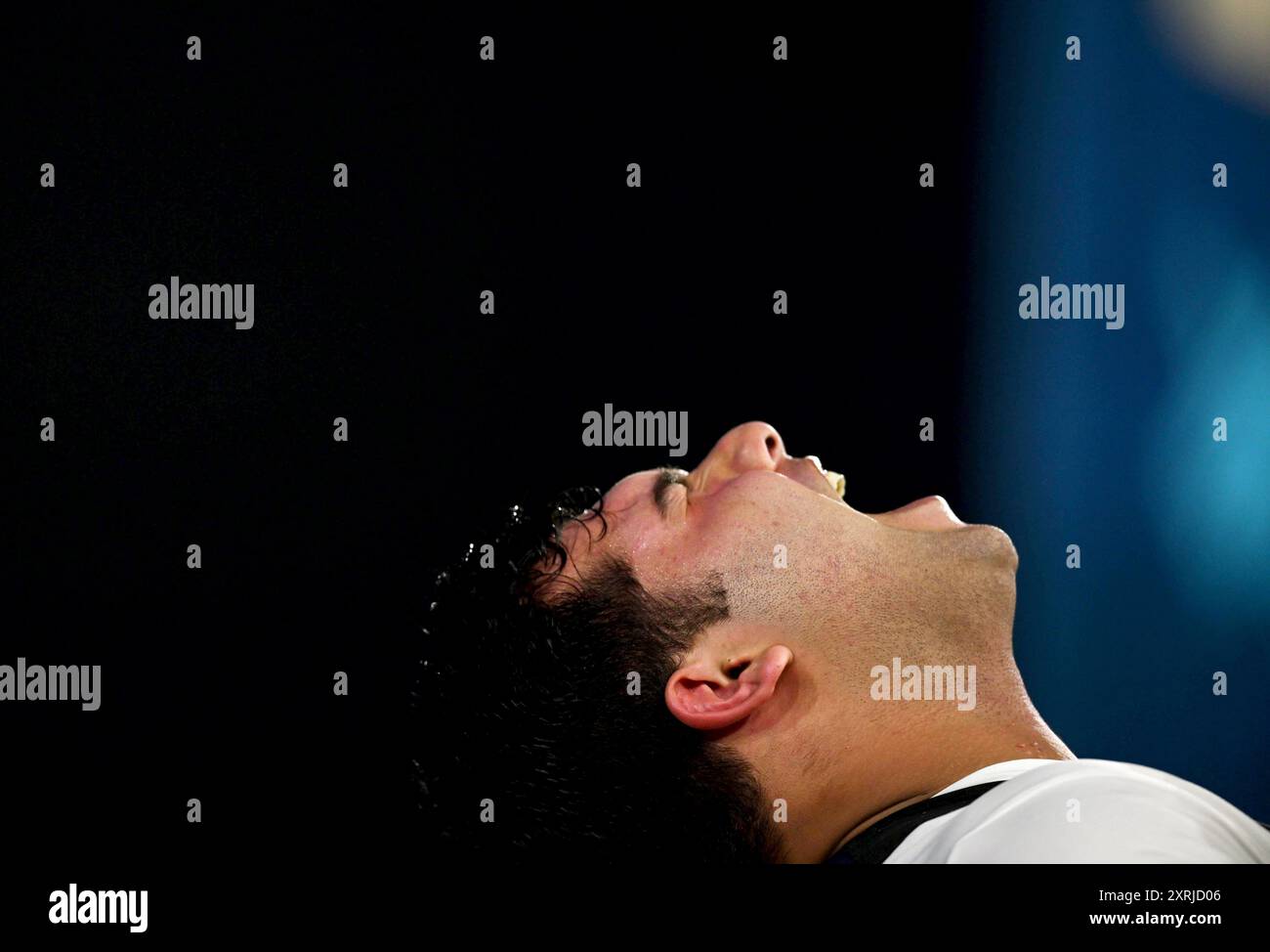 Paris, France. 10th Aug, 2024. Ali Ammar Yusur Rubaiawi of Iraq reacts ...