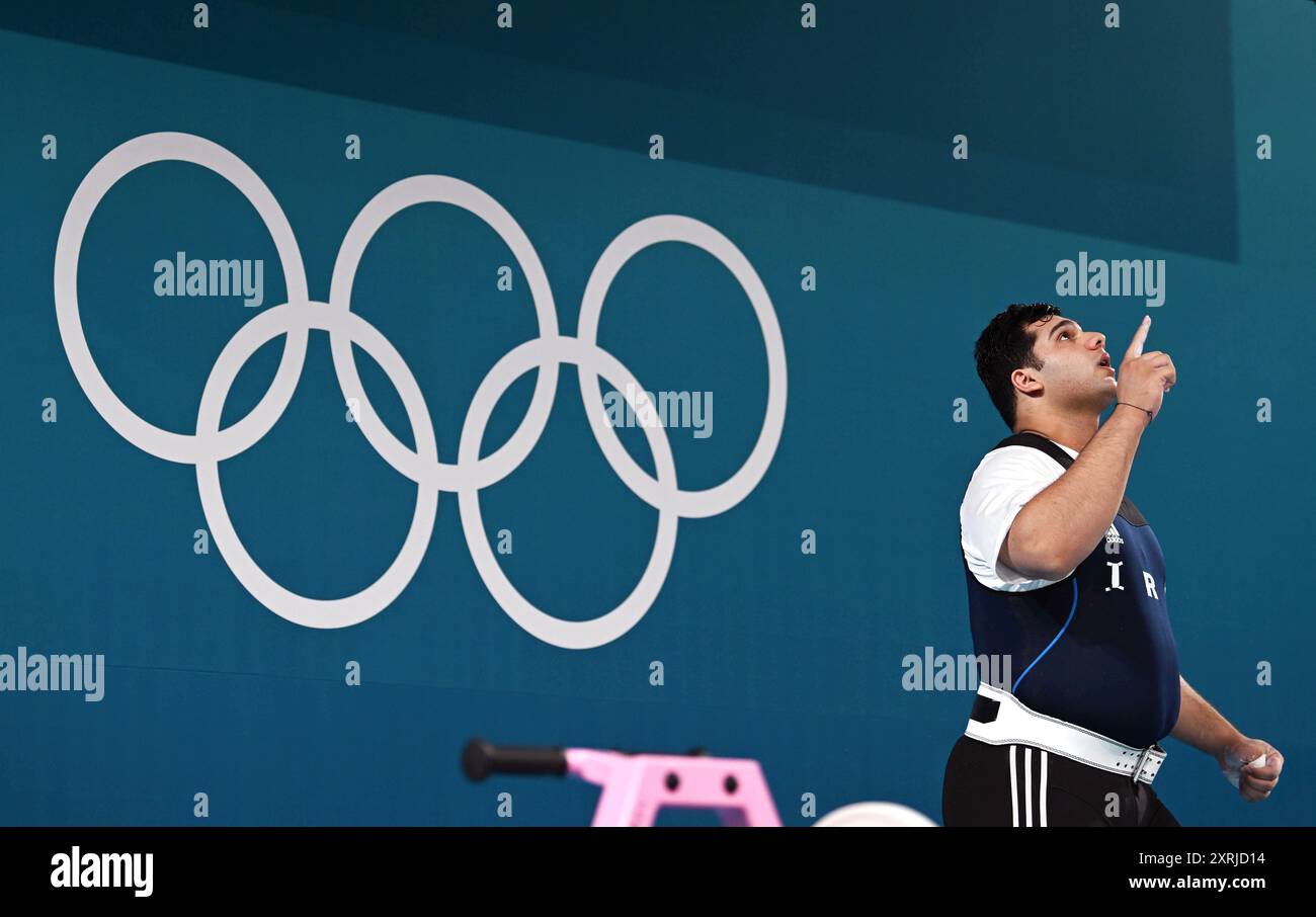 Paris, France. 10th Aug, 2024. Ali Ammar Yusur Rubaiawi of Iraq reacts ...