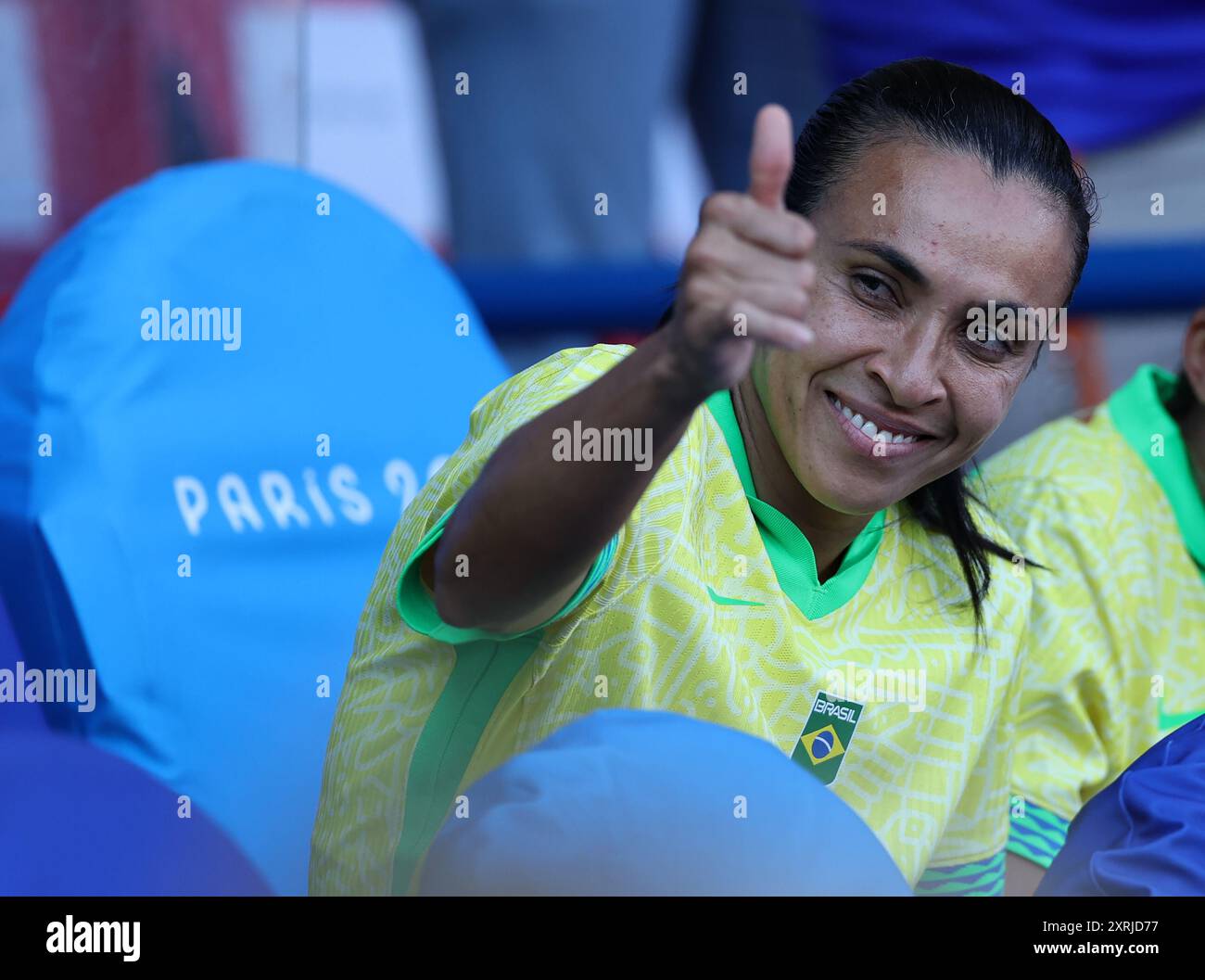 Paris, France. 10th Aug, 2024. Marta of team Brazil reacts before the ...