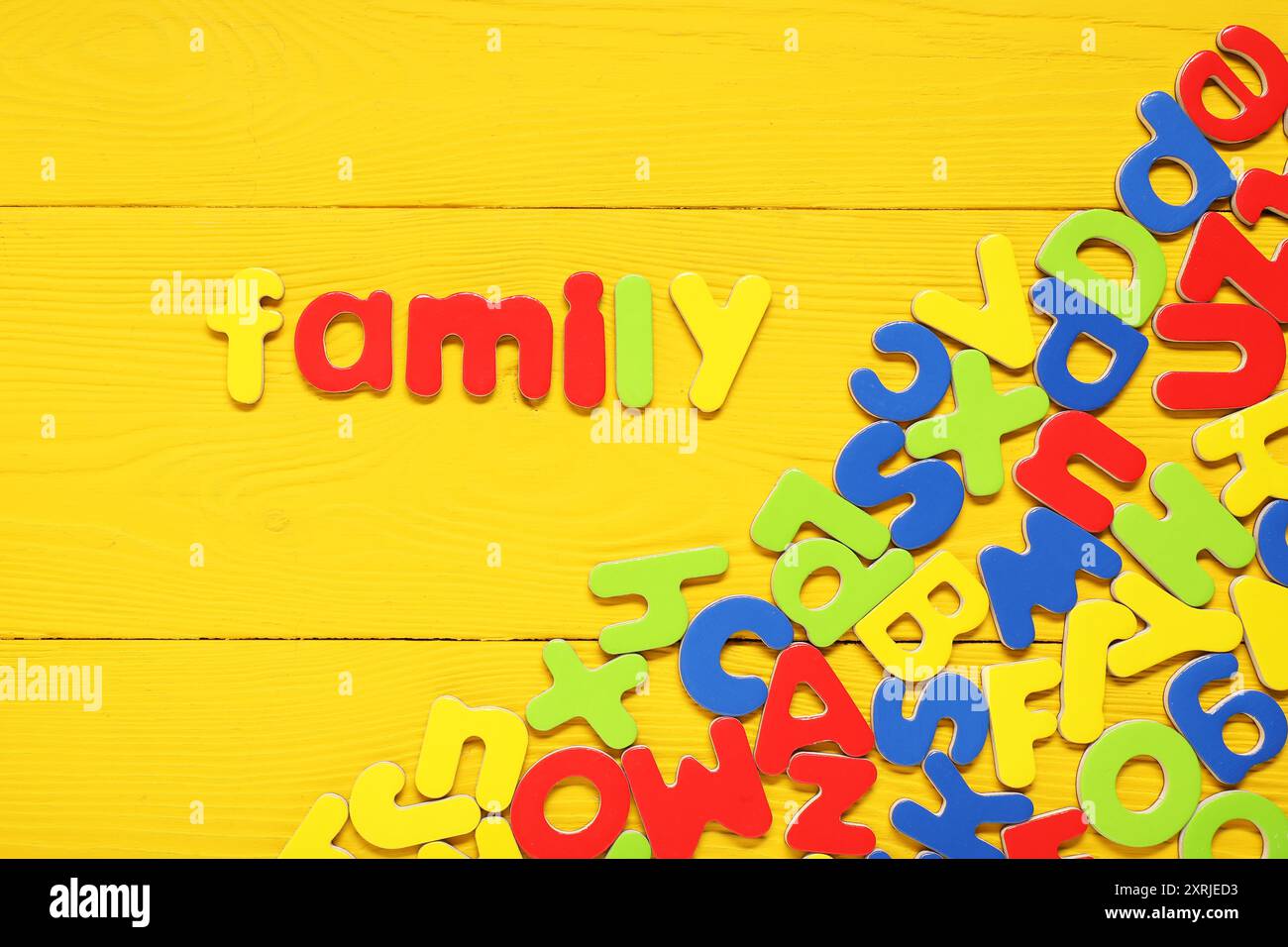 Word family made alphabet hi-res stock photography and images - Alamy