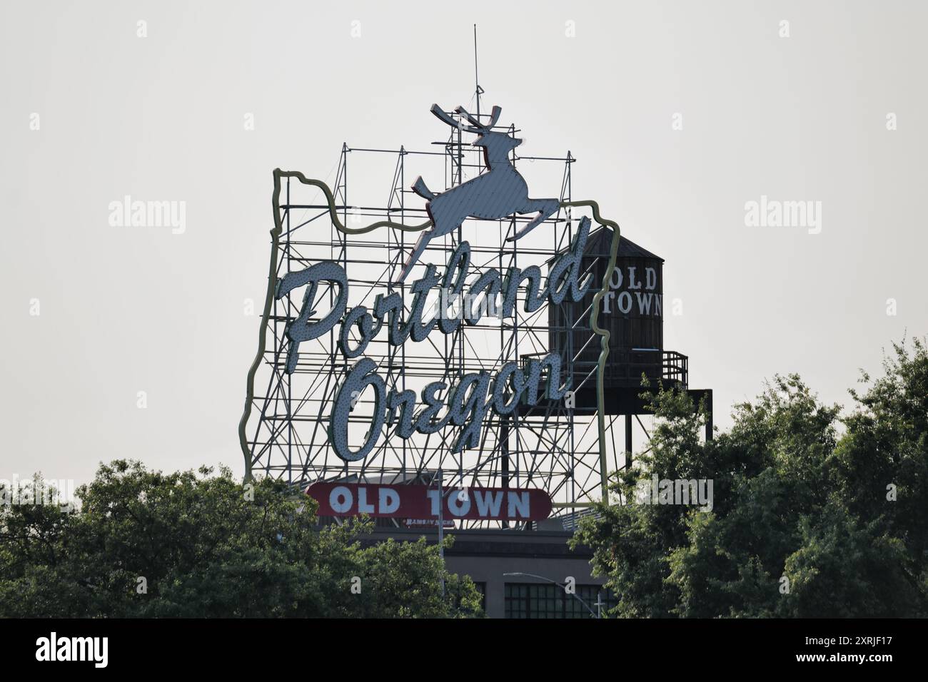 The iconic Old Town Portland Oregon neon sign Stock Photo - Alamy