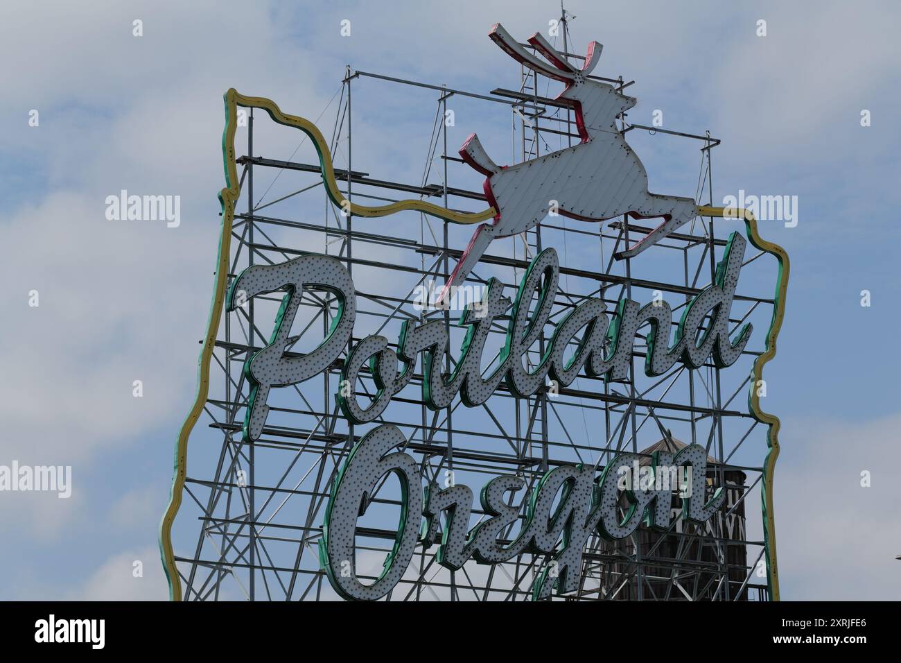 The iconic Old Town Portland Oregon neon sign Stock Photo - Alamy