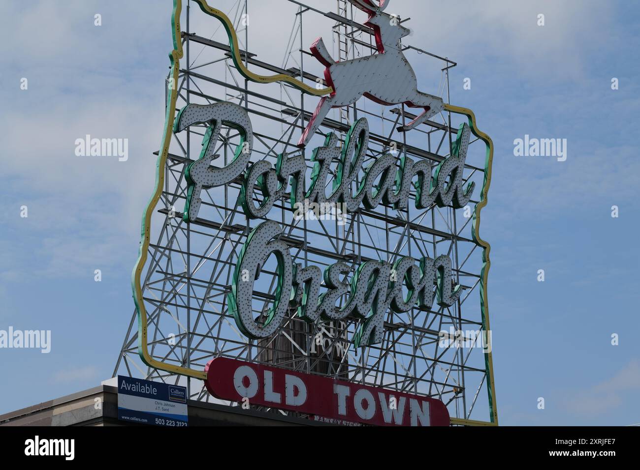 The iconic Old Town Portland Oregon neon sign Stock Photo - Alamy
