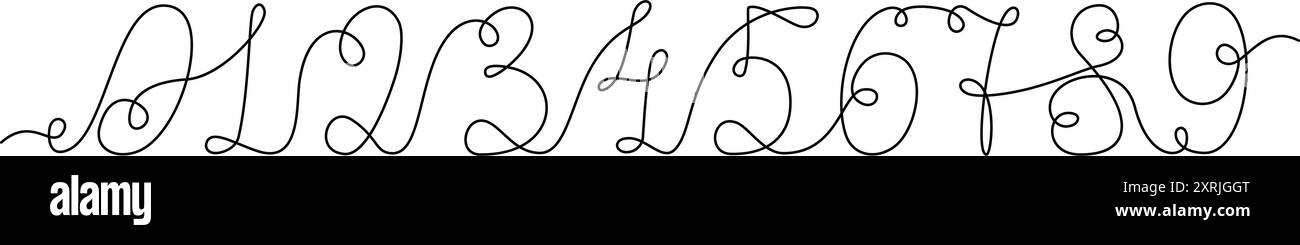 Hand drawn numbers in Black and White Stock Photos & Images - Alamy