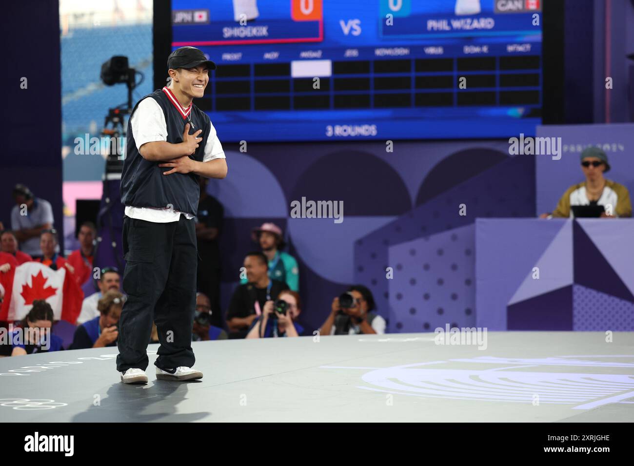 Paris, France. 10th Aug, 2024. Shigeyuki Nakarai/Shigekix (JPN) Breaking : B-Boys Semi-final ...