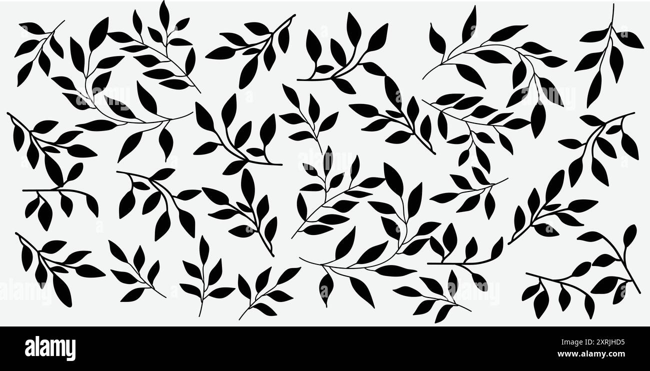 Stylish black leaf motifs are ideal for a variety of backgrounds and ...