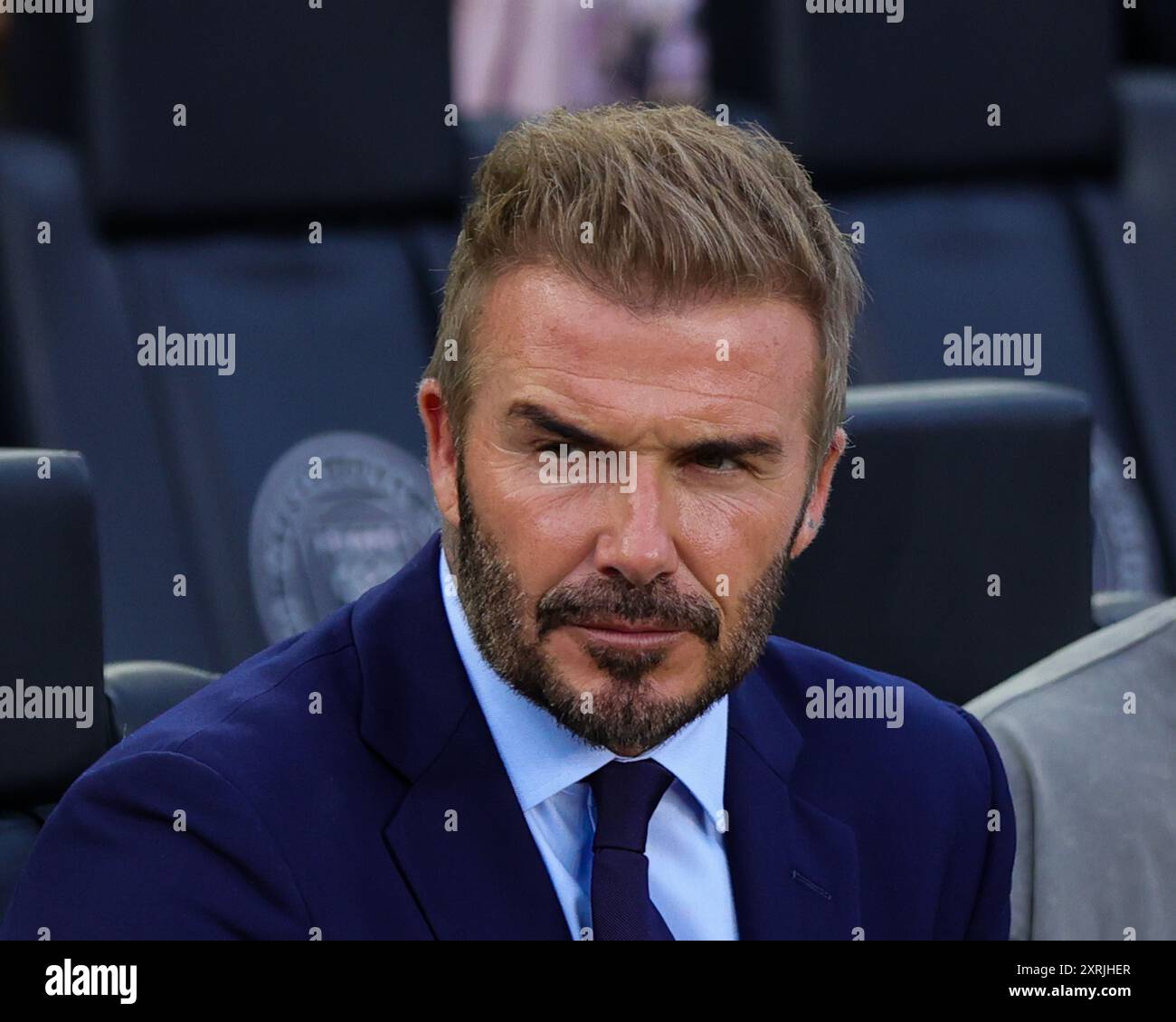 FORT LAUDERDALE, FLORIDA - AUGUST 8: Inter Miami co owner David Beckham looks on prior to the ...