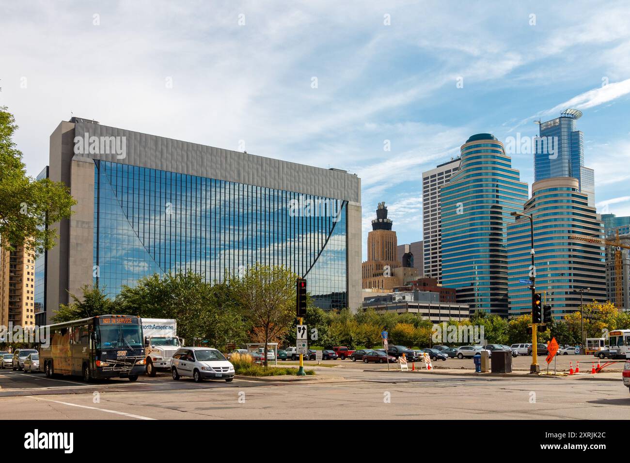 The modern buildings of downtown Minneapolis in Minnesota, United ...
