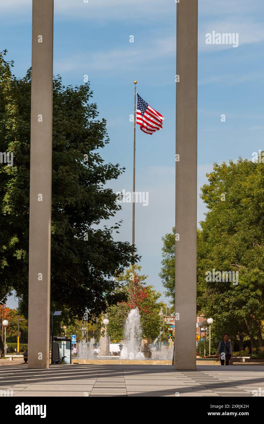 The Voya Financial 20 Washington modern building by Minoru Yamasaki in downtown Minneapolis in ...