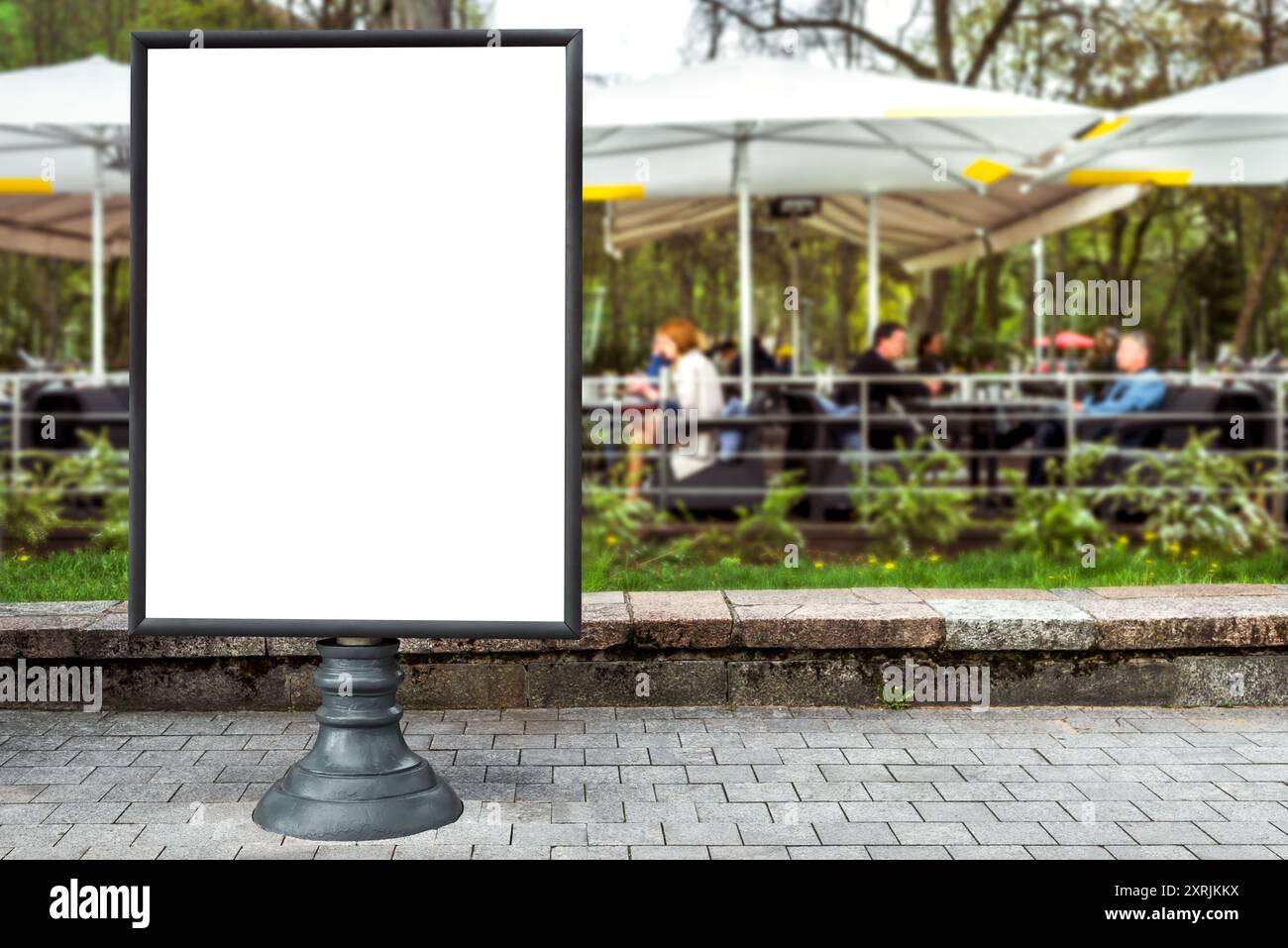 Blank White Mockup Of Street Restaurant Vertical Menu Poster Billboard ...