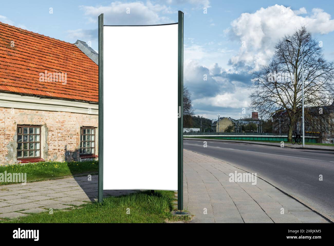 Mockup Of Big Vertical Street Advertising Poster Billboard On Empty ...