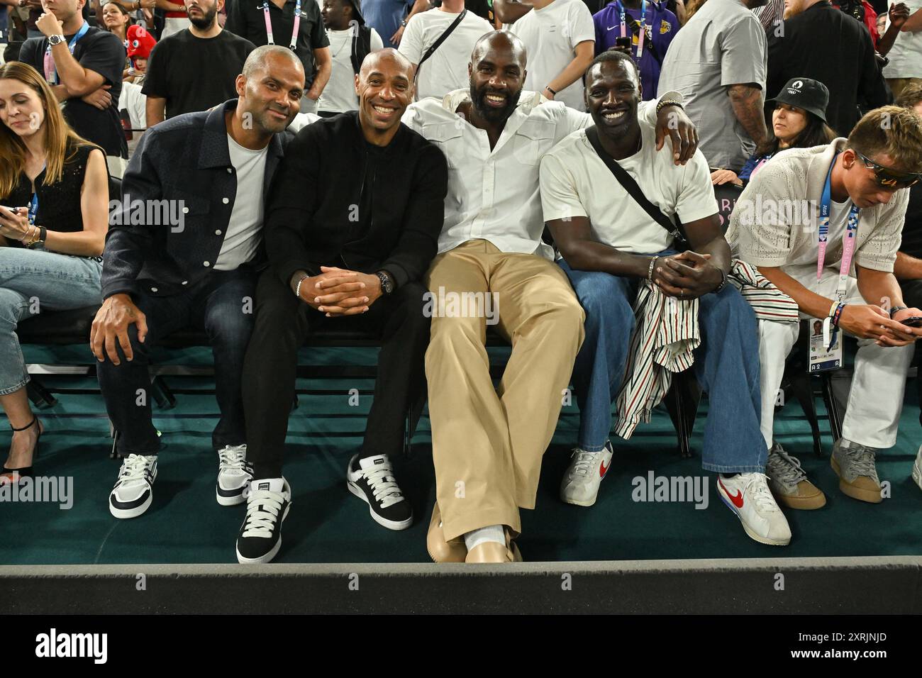 Tony Parker, Thierry Henry, Teddy Riner and Omar Sy attend the Men's ...