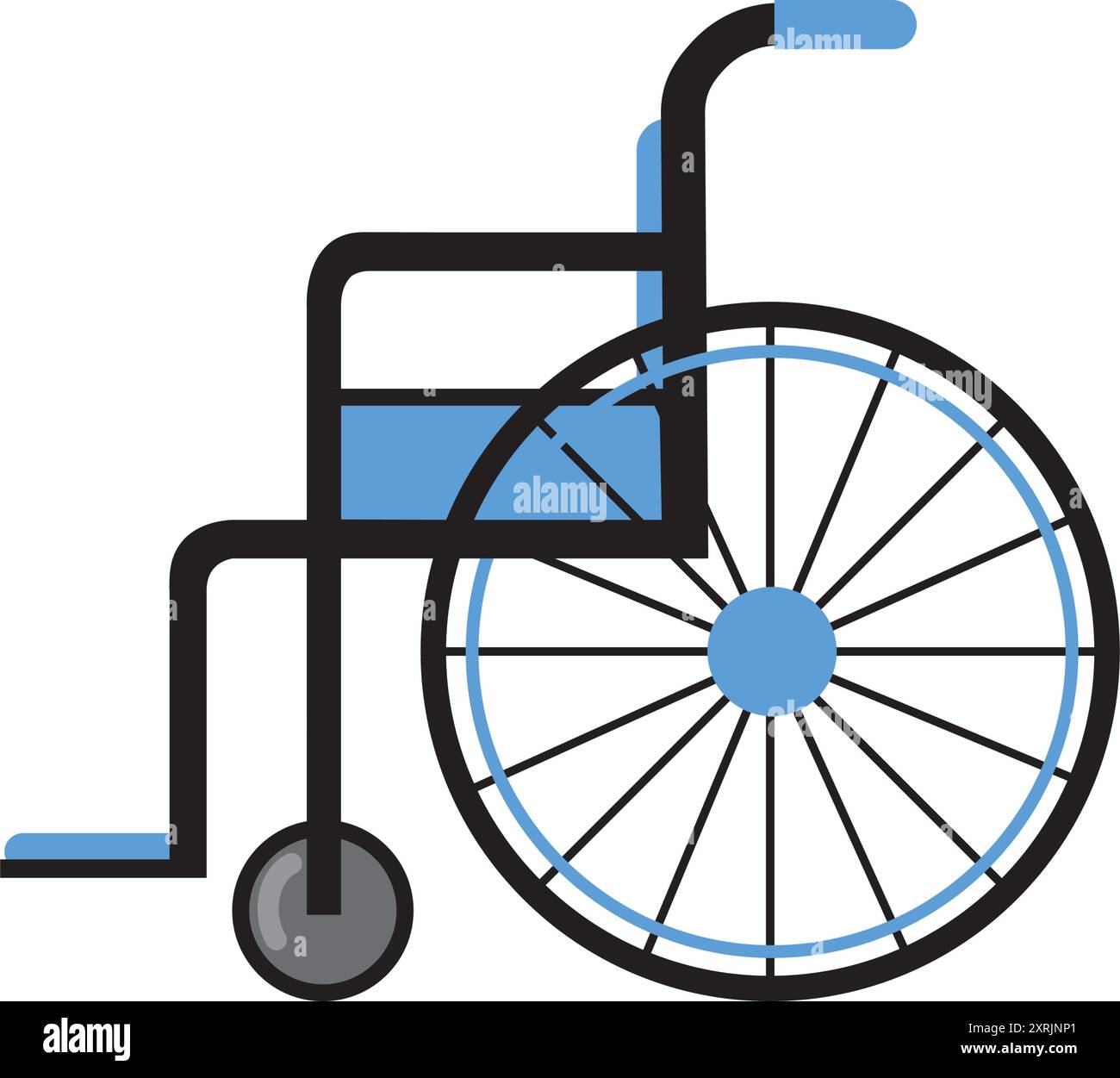 Blue wheelchair in the hospital. Cartoon flat style object. Design for ...