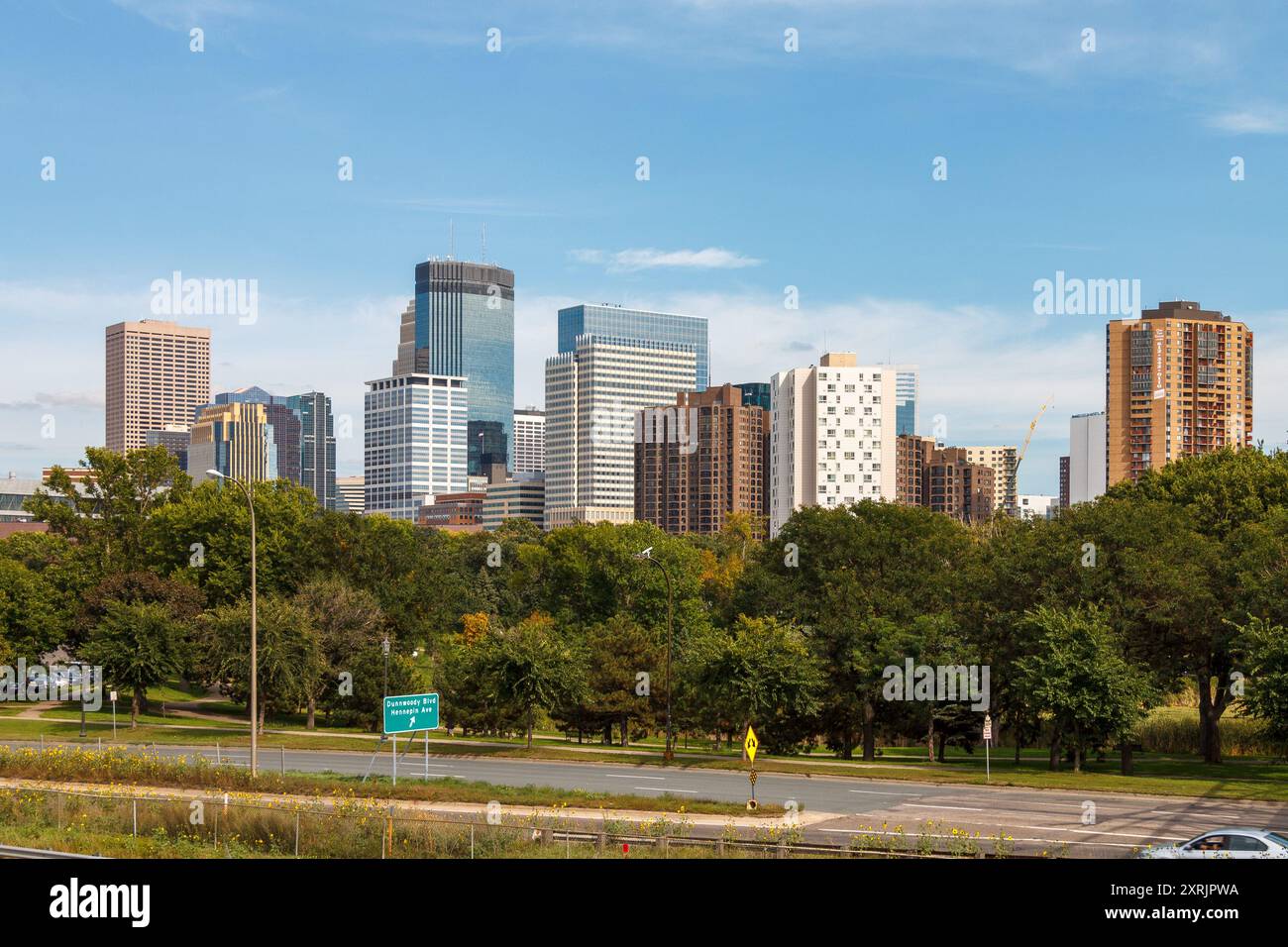 The modern buildings of downtown Minneapolis in Minnesota, United ...