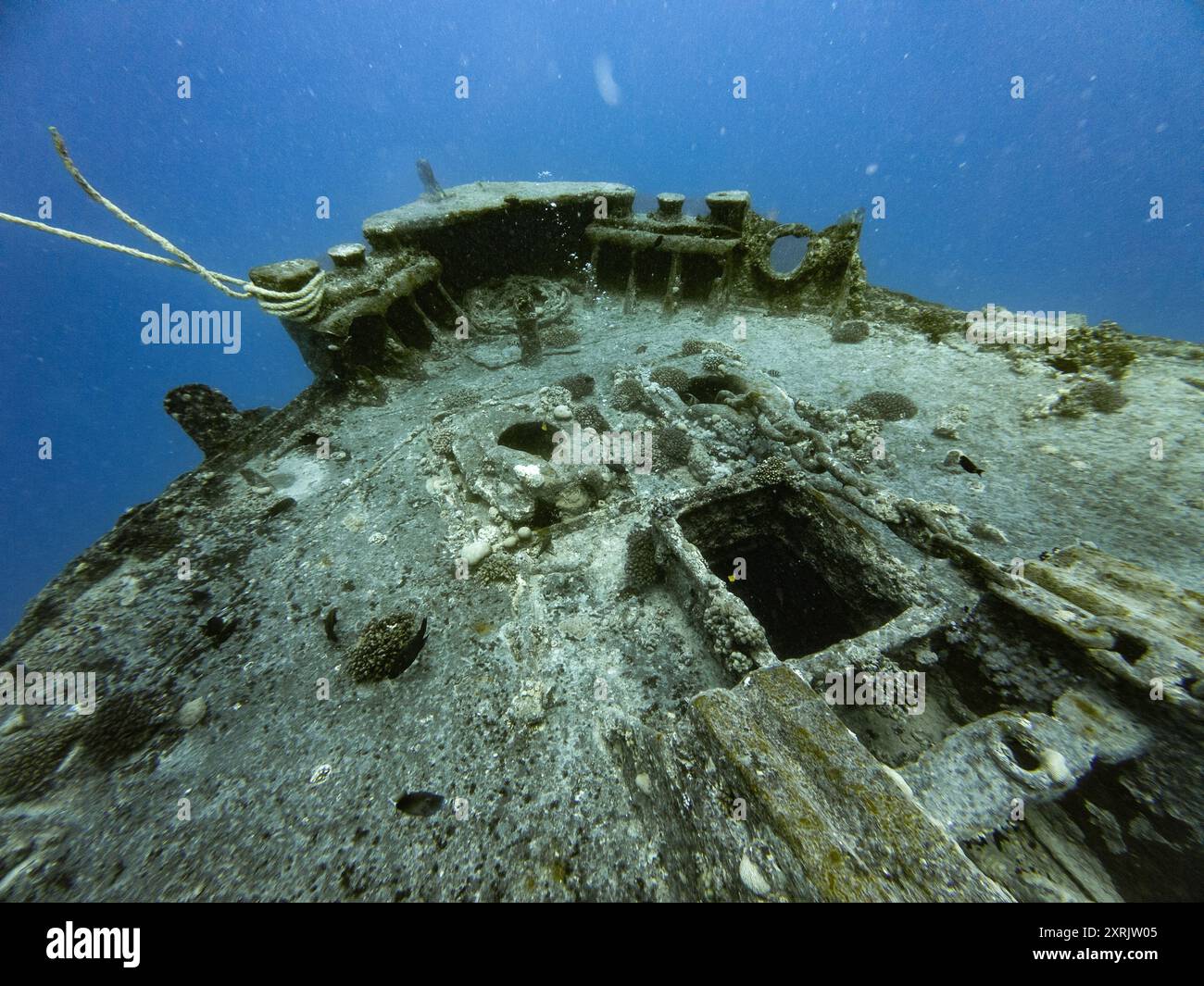 Bow of the SS Thistlegorm Sunken Ship Wreck from WW2 in the Red Sea in ...