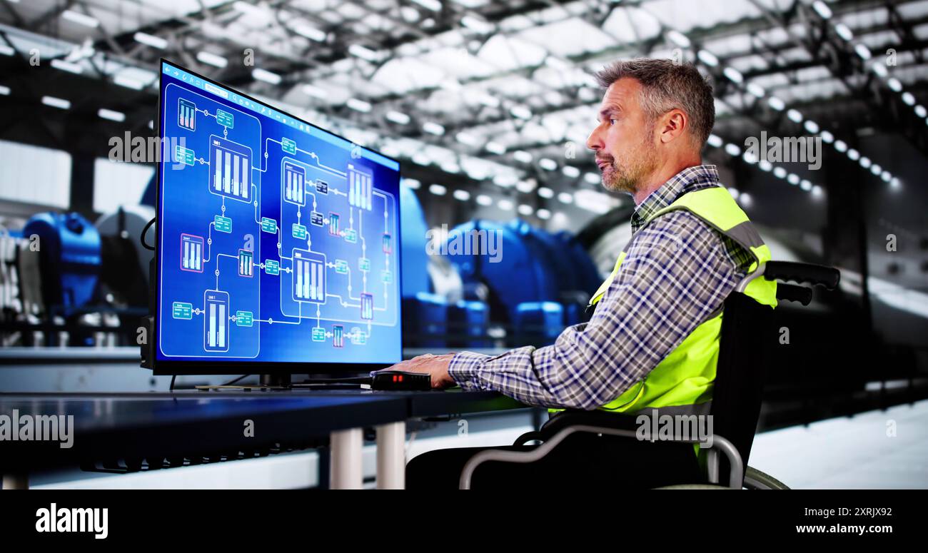 Engineer Operator Using Scada System At Industrial Plant Stock Photo ...
