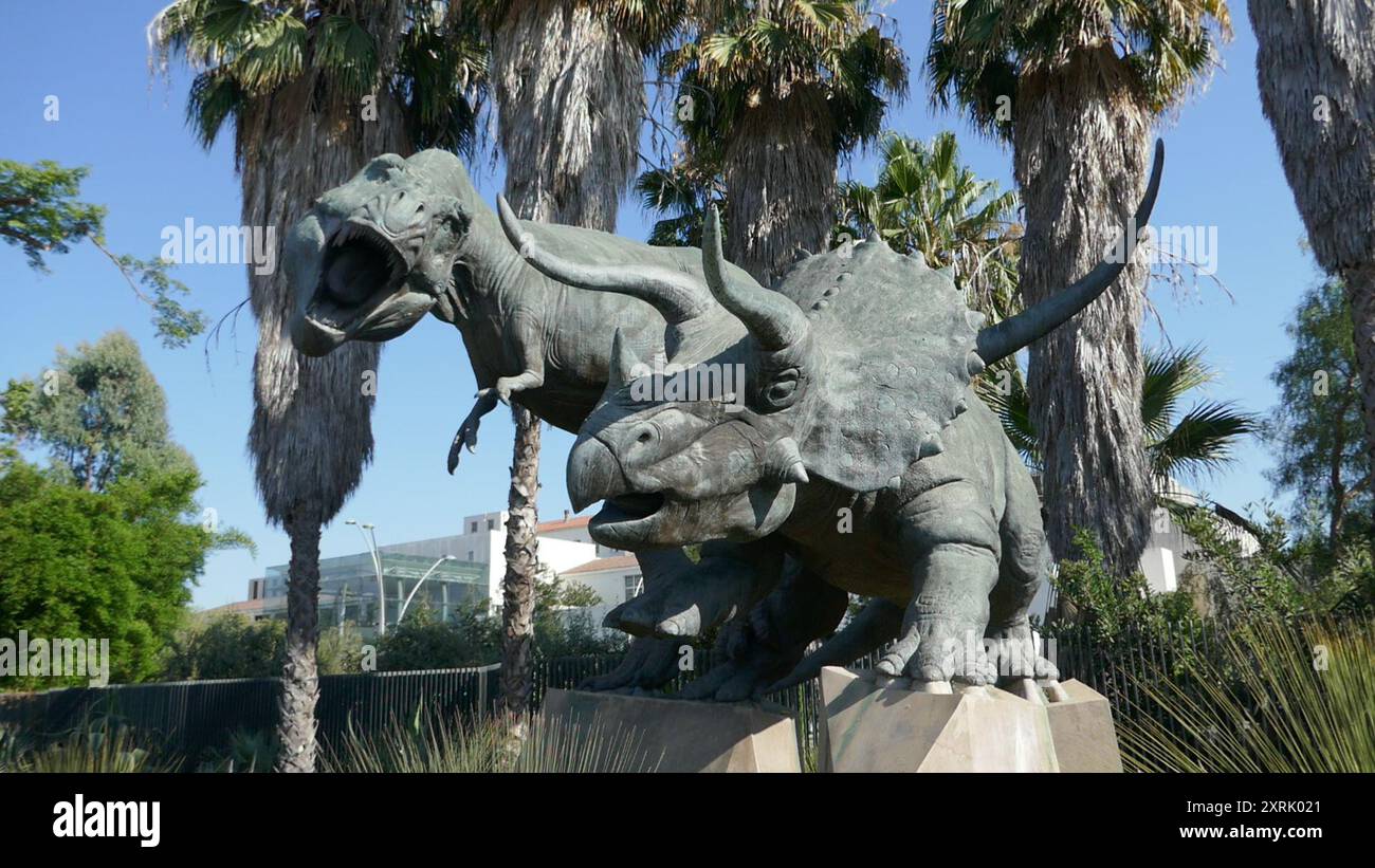 Los Angeles, California, USA 9th August 2024 Dinosaurs Statues at Los ...