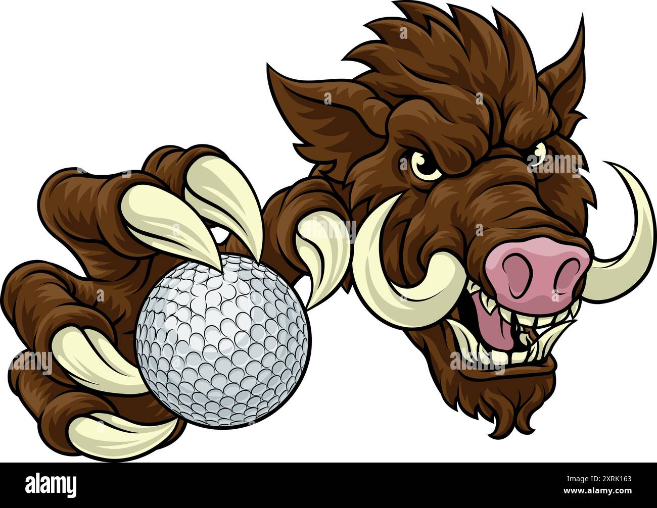 Boar Wild Hog Razorback Warthog Pig Golf Mascot Stock Vector Image ...