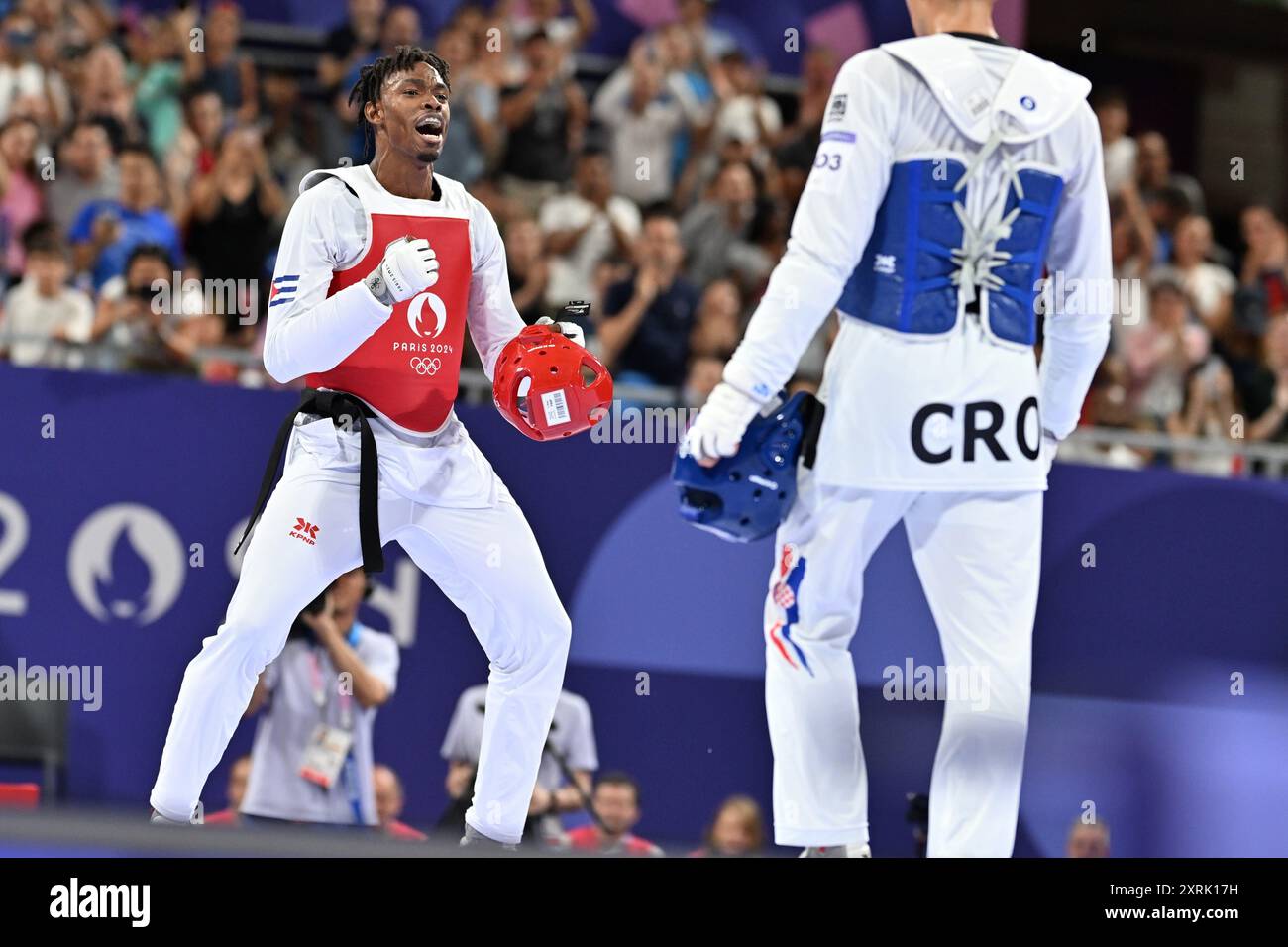 Rafael Alba (CUB) and Ivan Sapina (CRO), Taekwondo, Men +80kg Bronze ...