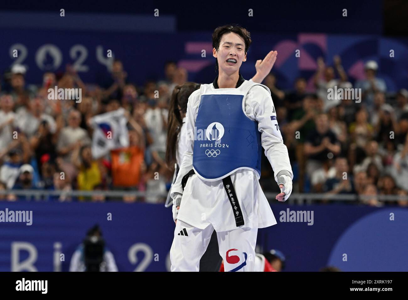 Paris, France. 10th Aug, 2024. Lee Da-bin (KOR) Bronze medal, Taekwondo ...