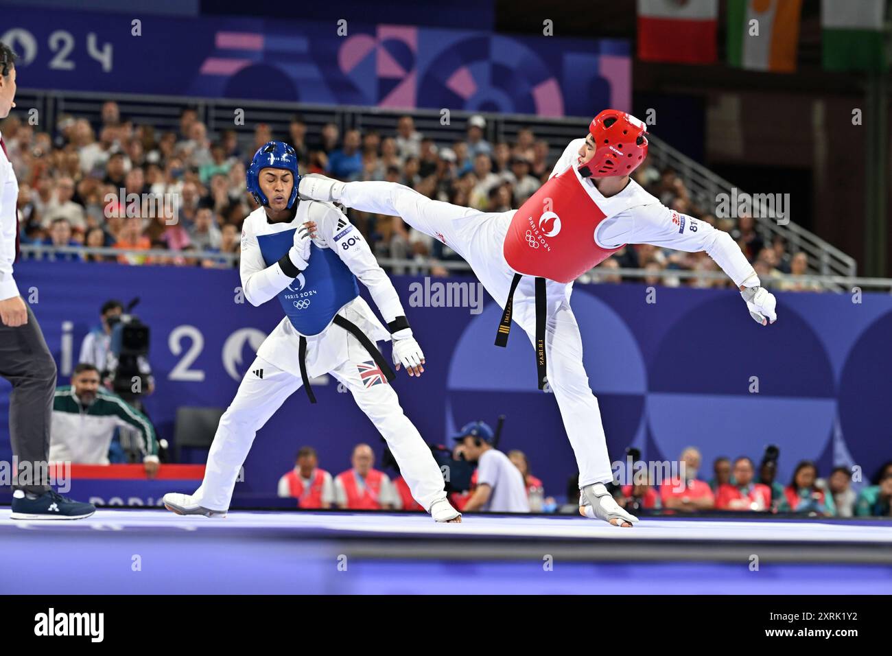 Arian Salimi (IRI) and Caden Cunningham (GBR), Taekwondo, Men +80kg ...