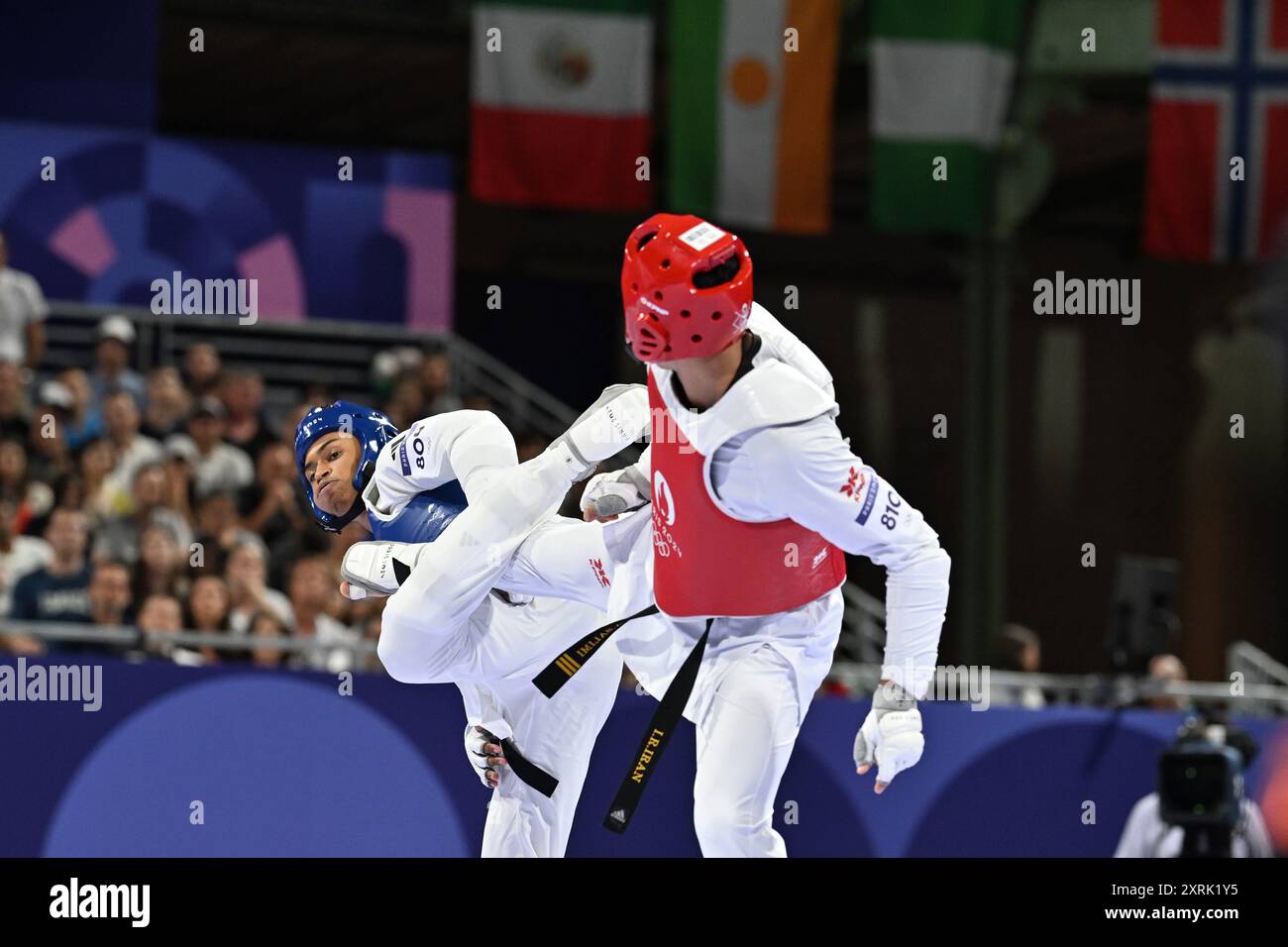 Arian Salimi (IRI) and Caden Cunningham (GBR), Taekwondo, Men +80kg ...