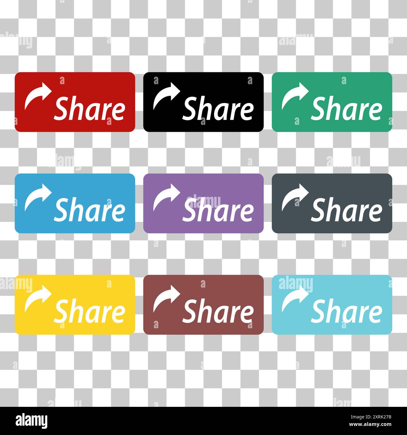 Set of Share click button icon, modern web sign, internet vector ...