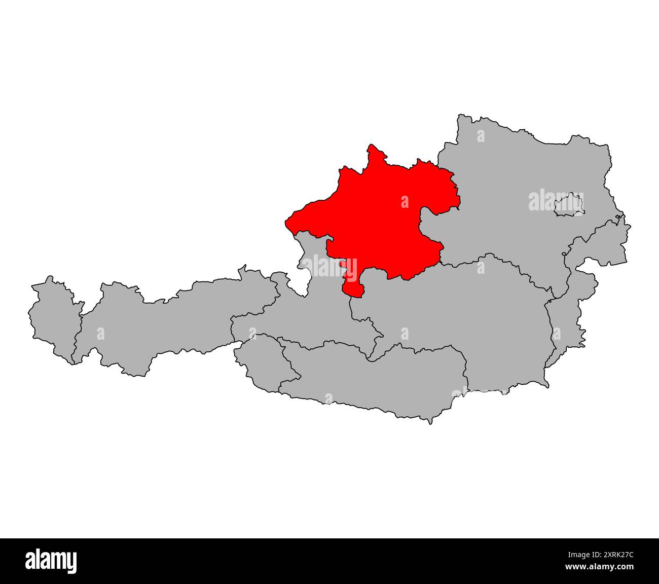 Austria of Upper Austria map symbol shape, travel web flat concept icon ...