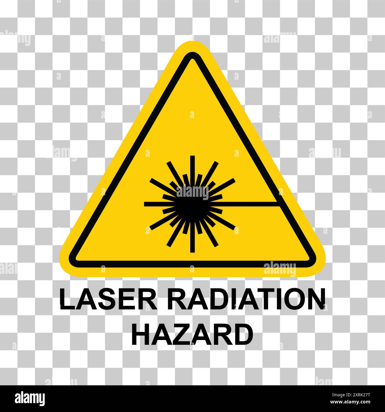 Laser radiation danger label icon, safety protection information symbol ...