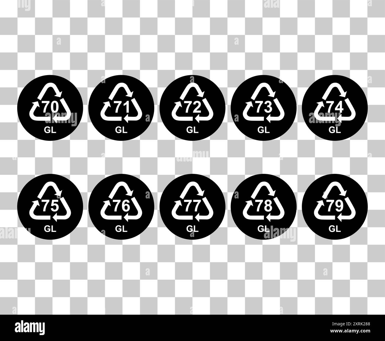 Set of Glass symbol, ecology recycling sign isolated on white ...