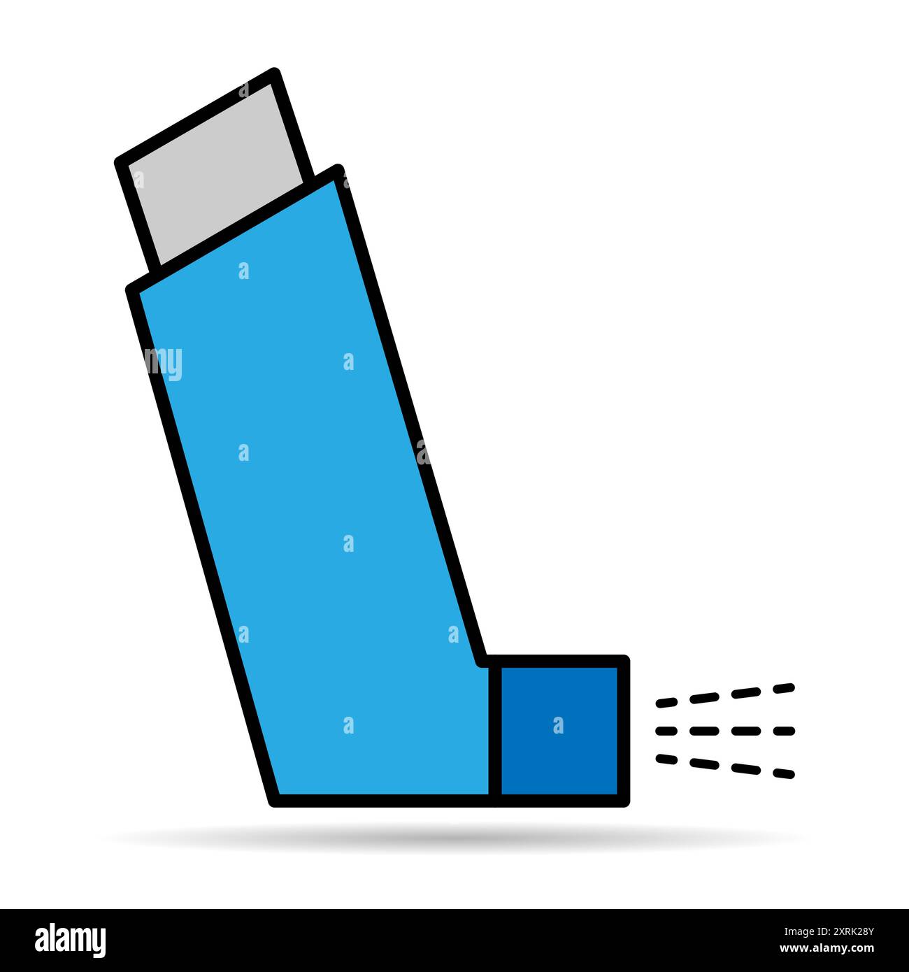 Asthma inhaler design shadow icon, medicine health care sign, graphic ...