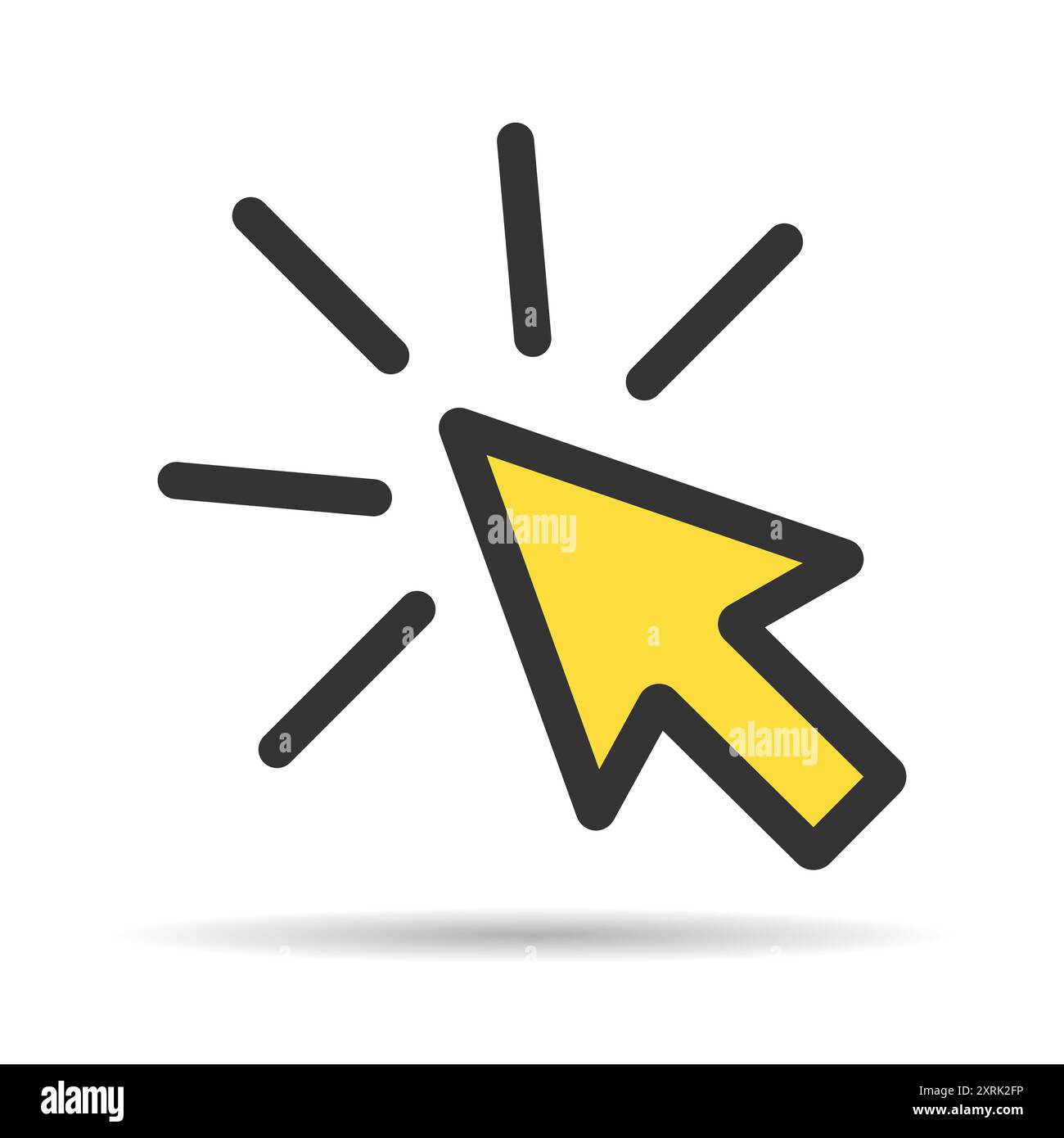 Click arrow mouse shadow icon, web button cursor. Digital design vector ...