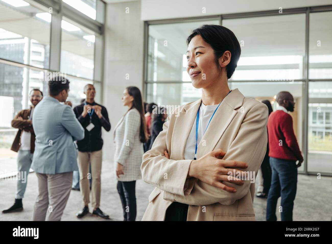 Confident professional woman in the office environment, engaging in ...