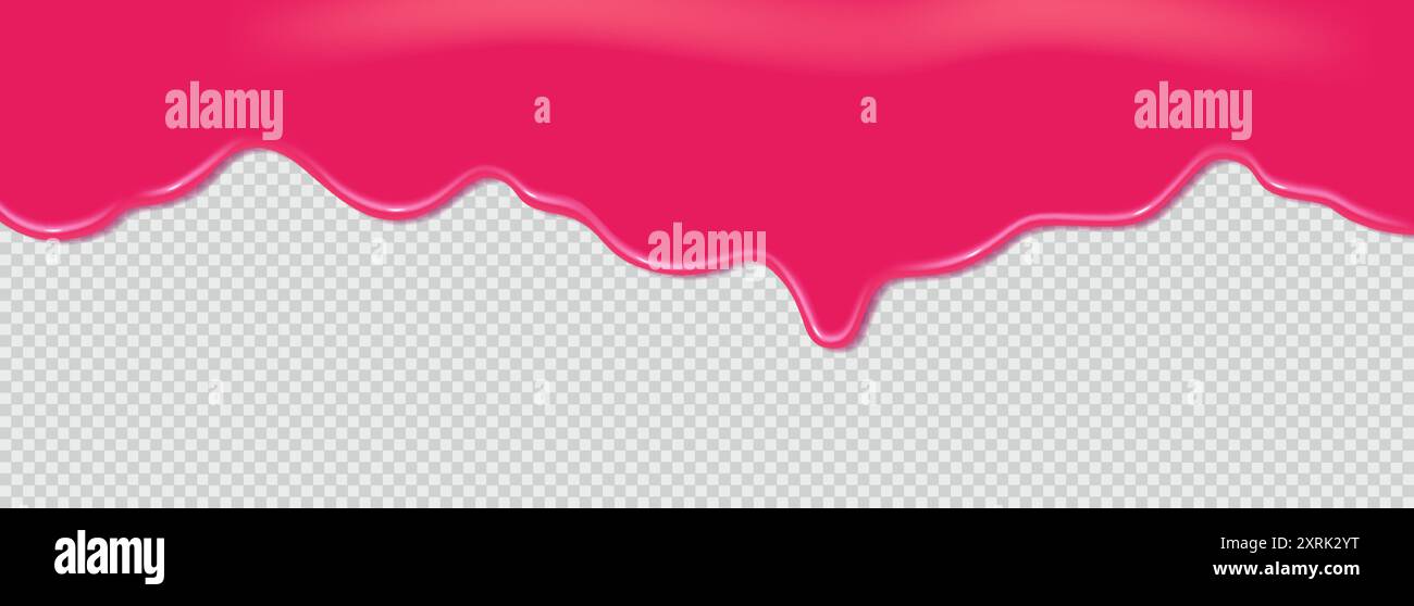 Realistic 3D dripping glossy pink chewing gum isolated on a transparent ...