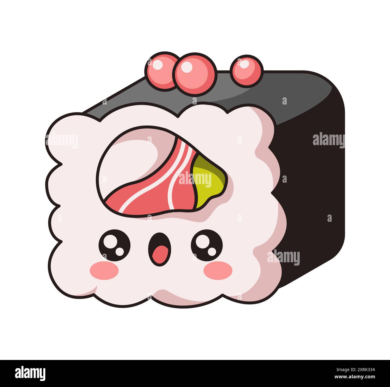 Sashimi with ingredients inside flat color vector style illustration ...