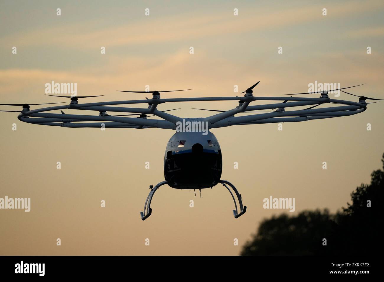 A Volocopter aircraft carries out a test flight on the last day of the ...