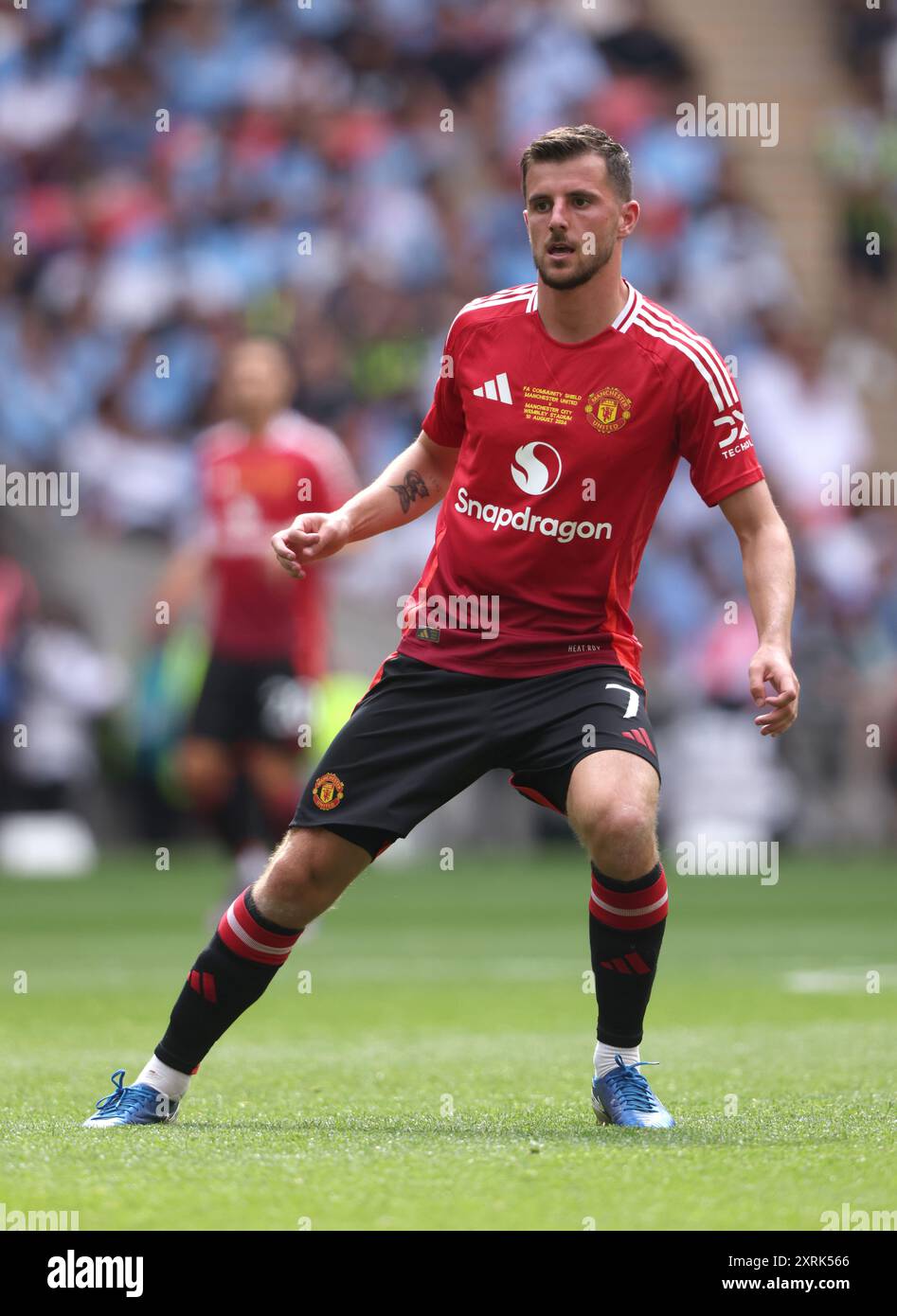London, UK. 10th Aug, 2024. Mason Mount (MU) at the FA Community Shield ...