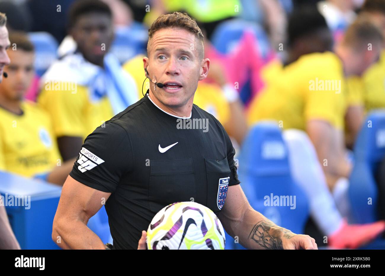 Referee Steve Martin during the Pre-Season Friendly match between ...