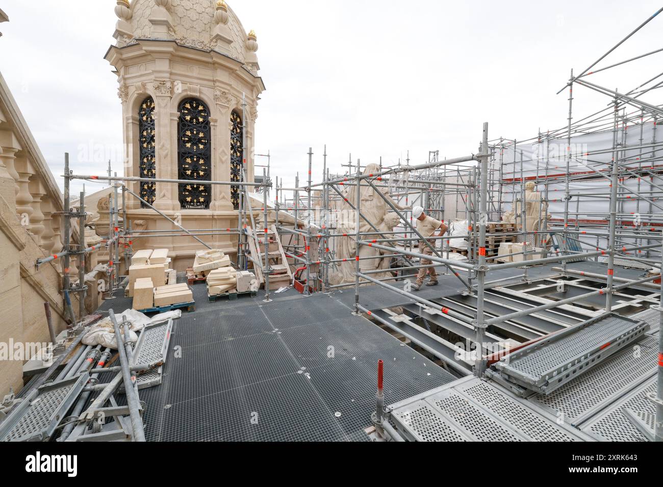 RESTORATION WORK HOLY TRINITY CHURCH PARIS Stock Photo - Alamy