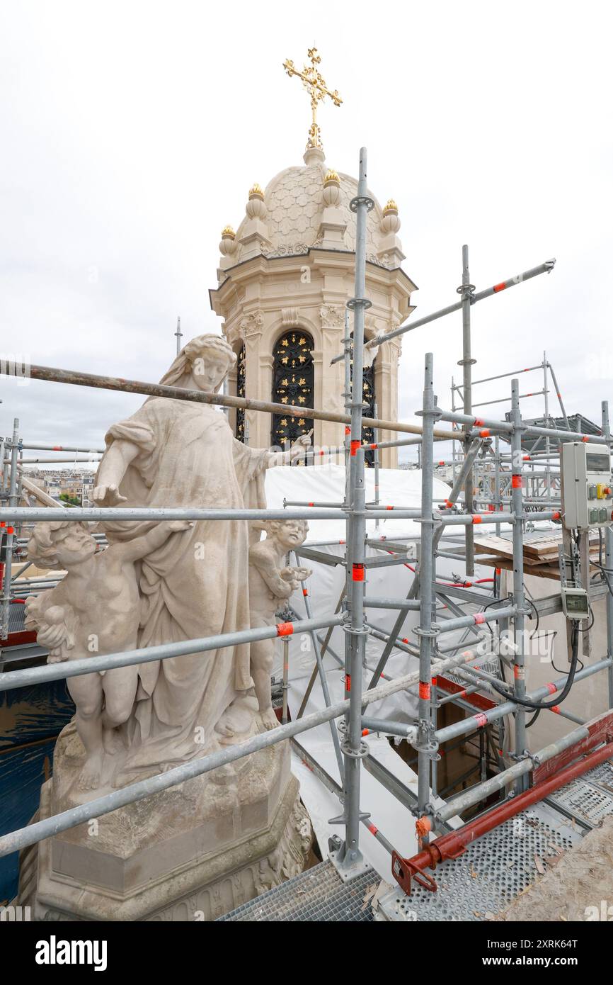 RESTORATION WORK HOLY TRINITY CHURCH PARIS Stock Photo - Alamy