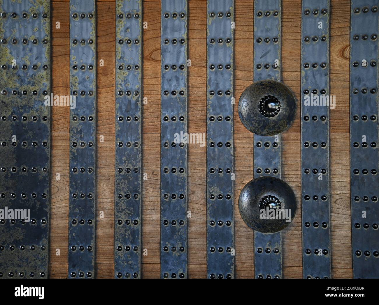 Closeup view of the ancient Hashizume-mon Gate decorated with antique ...