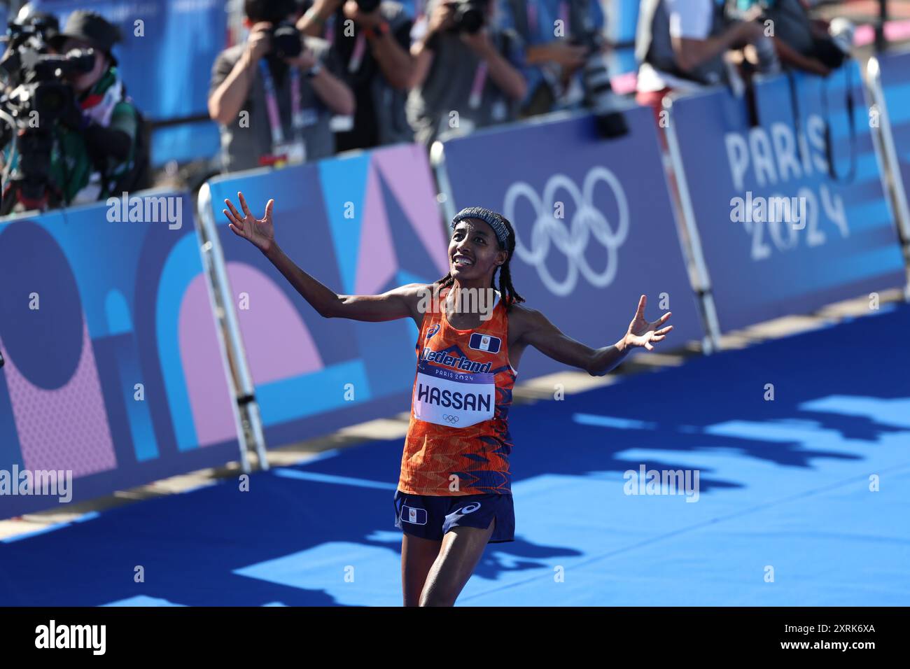 Paris, France. 11th Aug, 2024. Sifan Hassan of the Netherlands ...