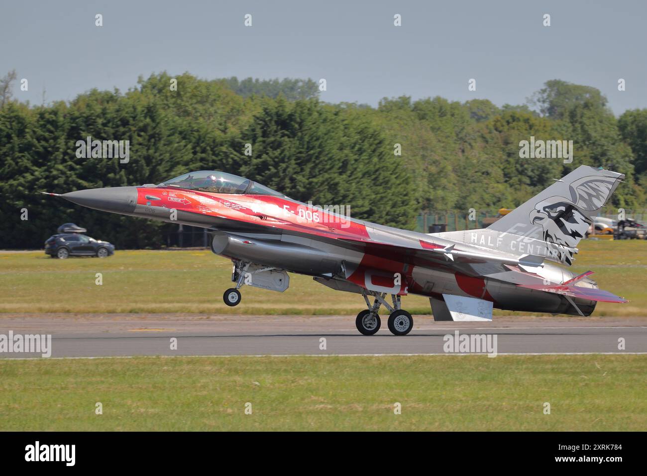 RAF Fairford, UK. 19 July 2024. Danish General Dynamics F-16 during the ...
