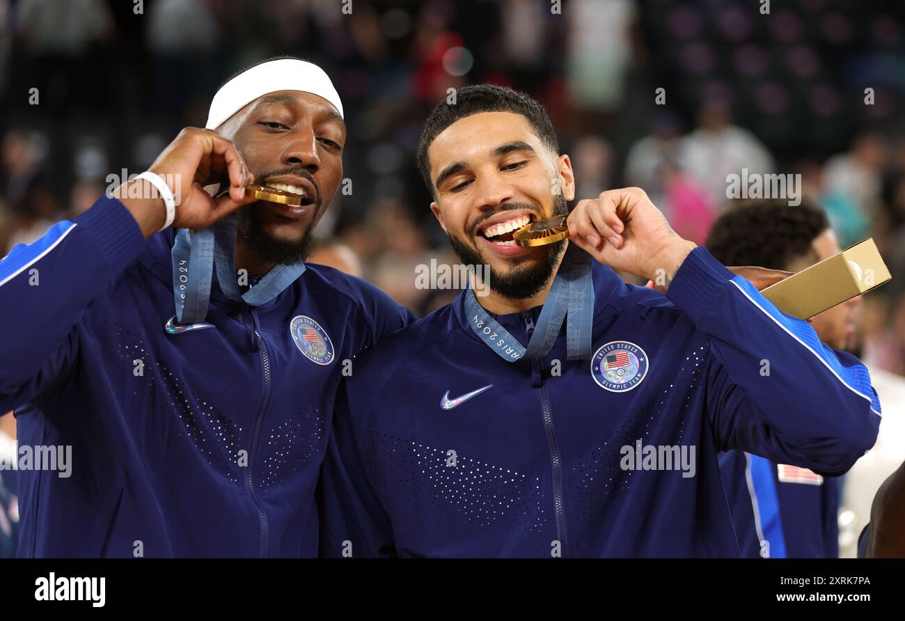 PARIS, FRANCE - AUGUST 10: Bam Adebayo of United States and Jayson ...