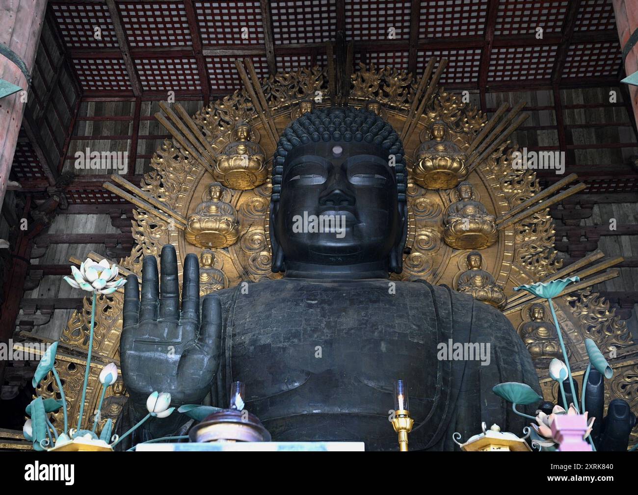 The Daibutsu known as Vairocana Buddha in the interior of the Great ...